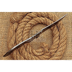 HUNTEX Custom Handmade Hand-Forged Twist Pattern Damascus Steel 10.5 Inch Long Full Tang Razor Sharp Camping Hunting DIY Blank Blade Gut Hook Knife for Knife Making