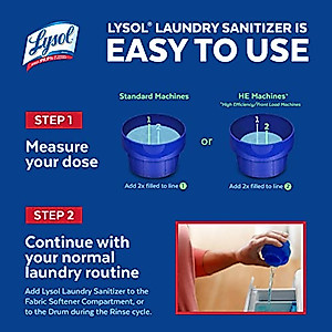 Lysol Laundry Sanitizer Additive, Sanitizing Liquid for Clothes and Linens, Eliminates Odor Causing Bacteria, Crisp Linen, 41oz