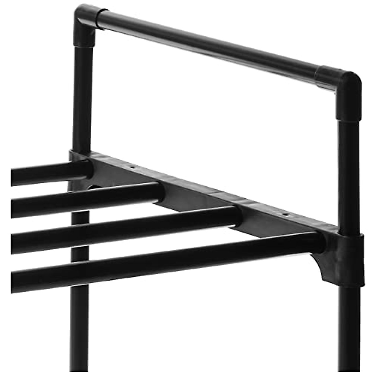 SONGMICS Shoe Rack, 2 Tier Shoe Organizer, Metal Shoe Storage Shelf for 10 Pairs of Shoes, Easy to Assemble, Entryway, Black ULSA12BK