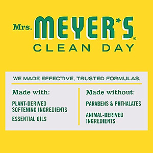 MRS. MEYER'S CLEAN DAY Liquid Fabric Softener, Infused with Essential Oils, Paraben Free, Honeysuckle, 32 oz (32 Loads)