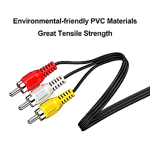 Eanetf 3.5mm to RCA Camcorder Handycam AV Audio Video Output Cable, 3.5mm 1/8" TRRS to 3 RCA Male Plug AUX Cable Cord for TV,Smartphones,MP3, Tablets,Speakers,Home Theater - 5ft