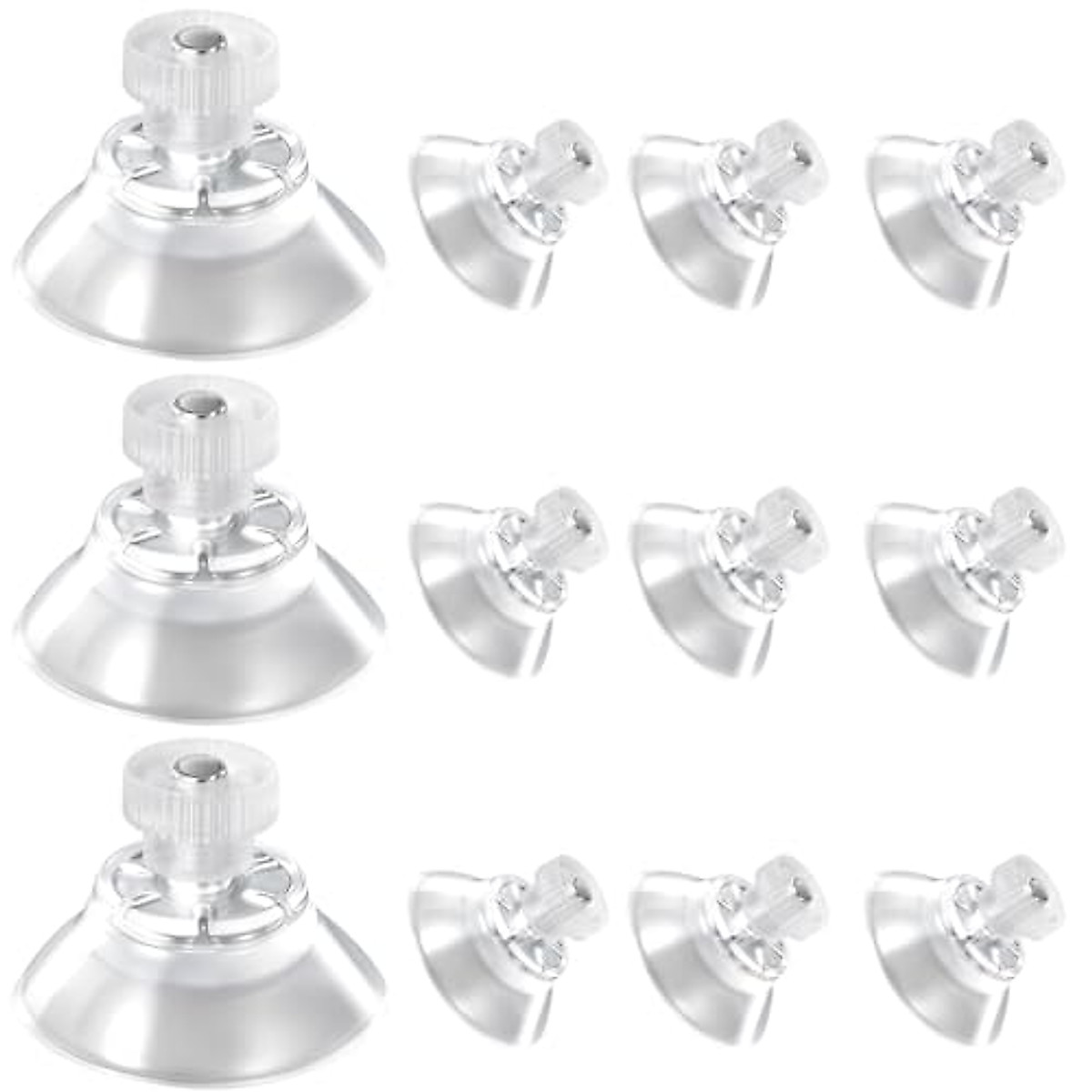 12 Pack Clear Small Suction Cups,1 in Suction Cups for Glass PVC Plastic Sucker Pads Extra Strong Adhesive Suction Cups Without Hooks for Windows,Bathroom Walls,Glass