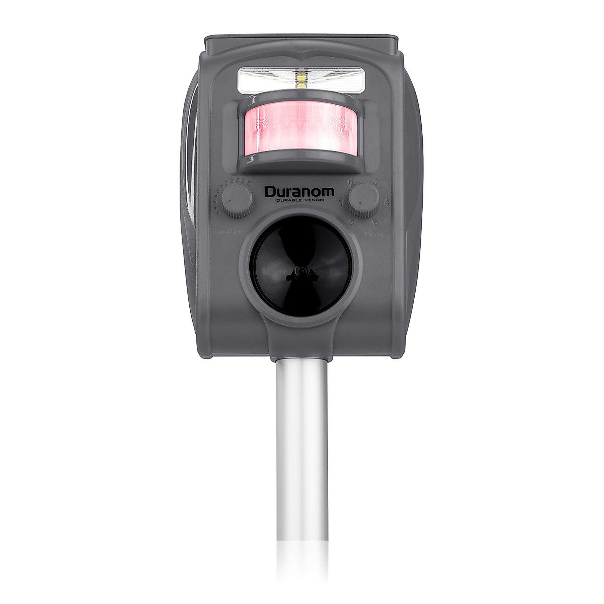 2024 DURANOM Ultrasonic Deer Repellent Outdoor - Upgraded Solar Powered and Motion Activated Strobe Flashing Light - Long Range Animal Repeller for Garden - Animal Deterrent System Blasts Animals Away