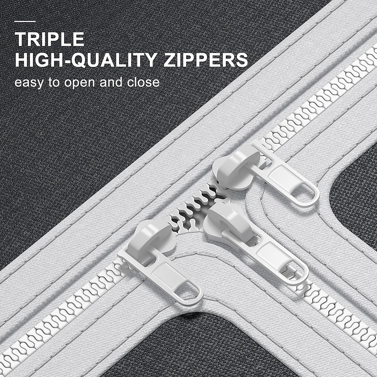 Raybee Garment Rack Cover Only, Fabric Clothing Rack Cover with Zipper, Clothes Rack Cover with PVC Clear Window & 8 Side Storage Pockets, Garment Rack Cover Only 76.7" W X 75.1" H X 17.9" D(Large)