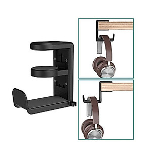 Raonest Headphone Stand Hanger Holder Gaming PC Accessories Headset Stand Under Desk Hook Mount Built