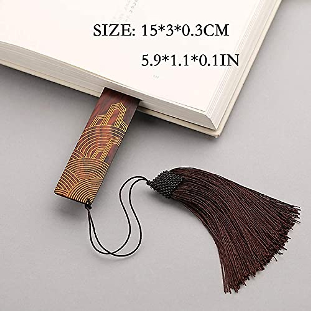 YHDCL Bookmarks Reading Page Markers Tassel, Wood Bookmark Inlaid Copper Bookmarks Handmade Natural Bookmarks with Tassel - Creative Gift for to Send Elders Antique Bookmark Set Page Markers