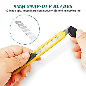 TIFICAL 4 Pack Box Cutter, 9mm Snap-off Utility Knife, Box Cutter Retractable for Opening Packages Cartons, Box Opener, Disposable Razor Knife Exacto Knife Perfect for Office and Home use