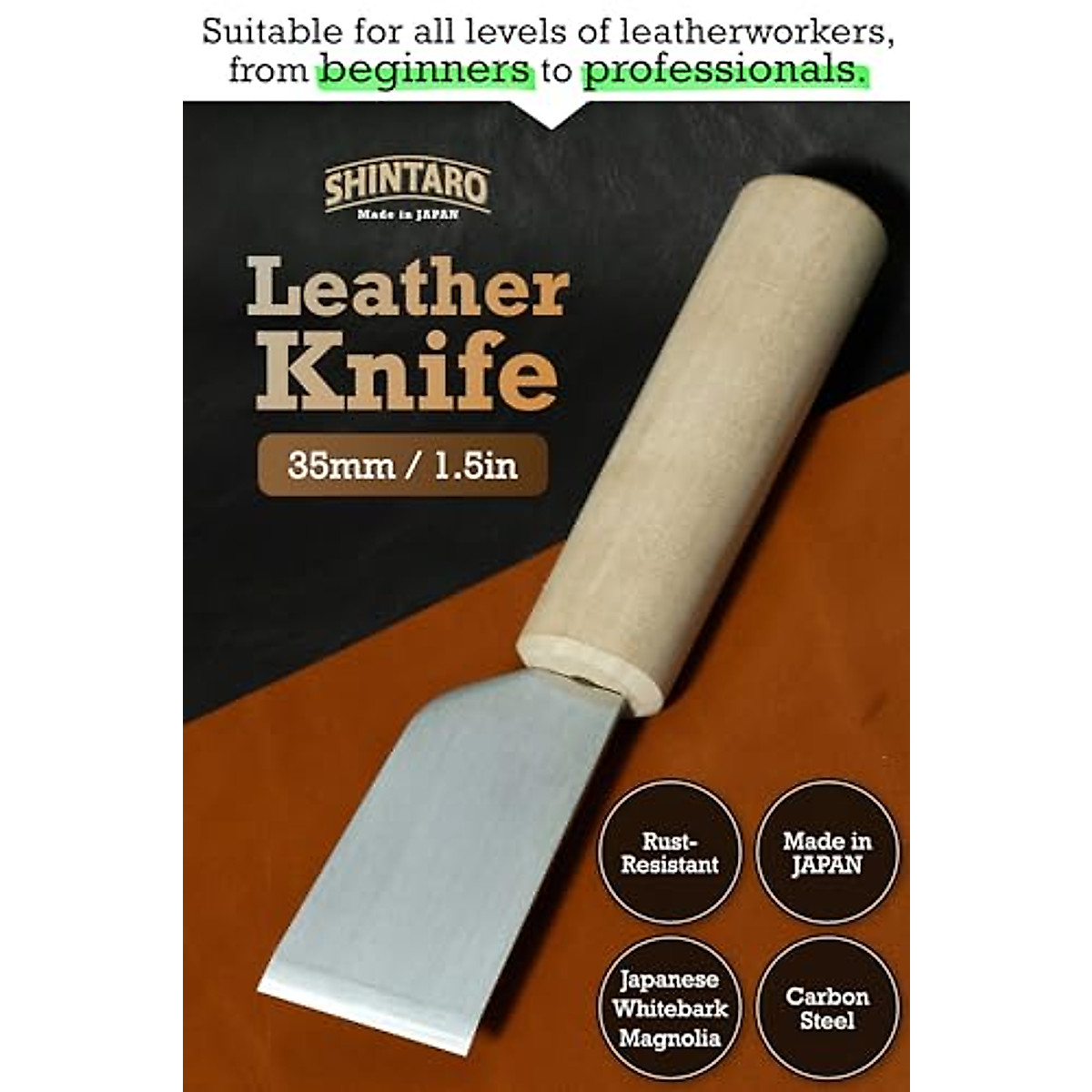 SHINTARO Authentic Leather Knife (35mm / 1.5 in)