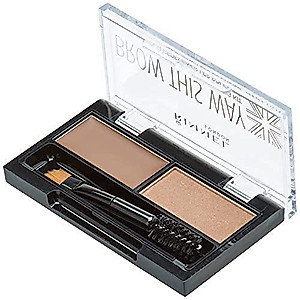 Rimmel Brow This Way Sculpting Kit, Medium Brown, Powder 0.04 Ounce, Wax 0.03 Ounce