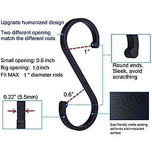 GAViA S Hooks, S Shaped Hooks, Matte Black S Hooks Heavy Duty for Hanging Pots and Pans, Plants, Coffee Cups, Coats, Bags, Towels in Kitchen, Bedroom, Office, Garden, Bathroom, 10 Pack
