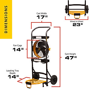 Mule 52000-01 300 lbs. Capacity Hand Truck 5-in-1 Mobile Workshop with Integrated 3-Speed Fan and LED Light