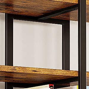 IRONCK Industrial Bookshelf and Bookcase 5 Tiers Large Open Etagere Shelves, 71.2" H x 53.1" L for Home Office, Living Room Bedroom Home Office