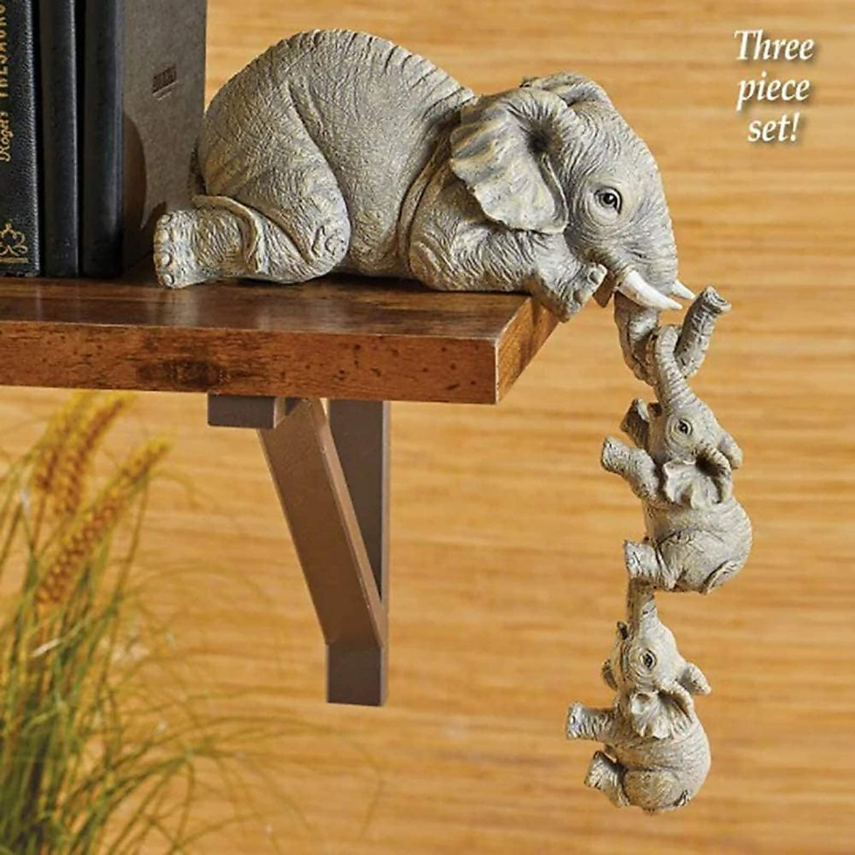 Canrulo 3Pcs Elephant Animal Statues Home Decor Room Decor Office Decor Elephant Decor Garden Sculptures & Statues Elephant Gifts for Women Men Kids