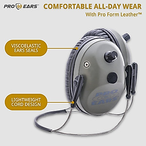 Pro Ears Pro Tac 300 Behind The Head Electronic Hearing Protection, Military Grade Tactical Ear Muffs, NRR 26 DB, For The Range, Shooting, & Hunting, Green