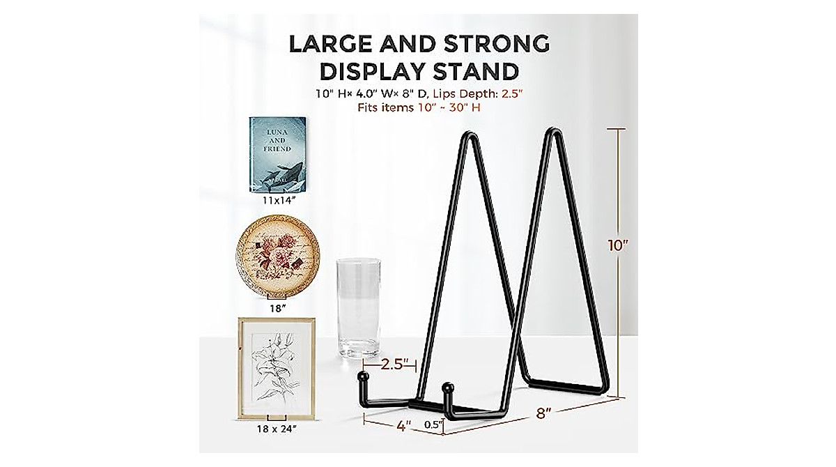 TR-LIFE 10 Inch Plate Stands - Durable 3 Pack Display
