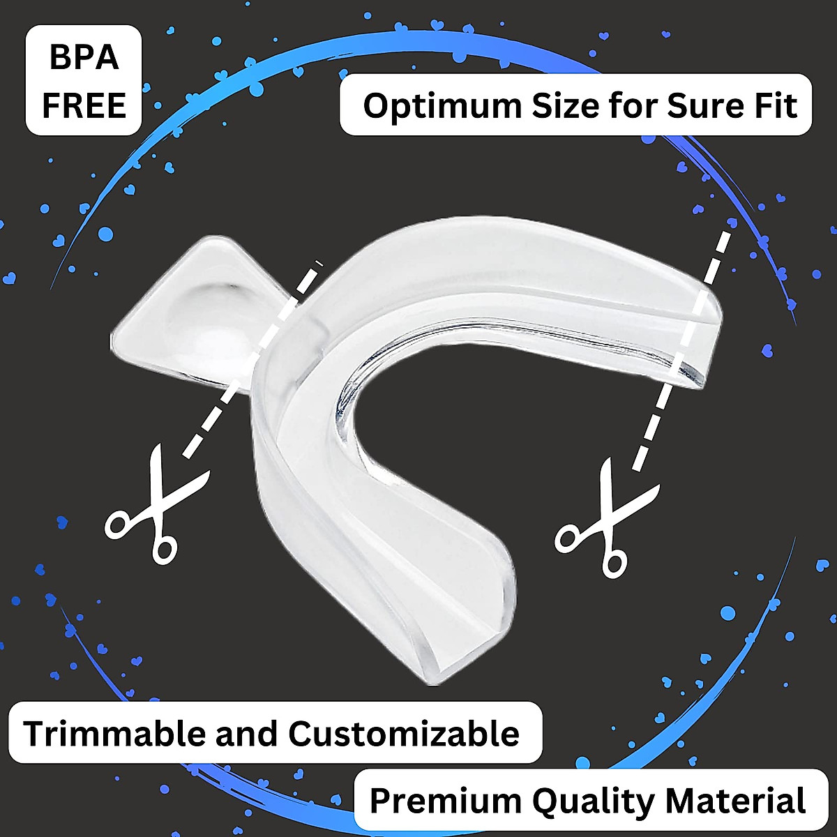 Teeth Whitening Trays Moldable Mouth Tray 2 Dental Trays Teeth Whitening Light for Faster Stain Removal Included Form Shape Perfectly Mouth Dental Tooth Compatible with Opalescence Whitener Bleaching