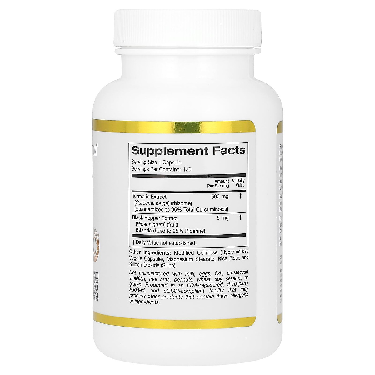 Curcumin C3 Complex from Turmeric Root with Bioperine Black Pepper Extract for High Absorption, 95% Curcuminoids, 500 mg, 120 Veggie Capsules, 3rd Party Test