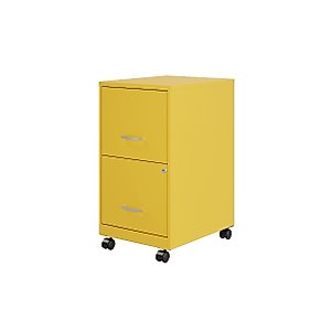 Hirsh Industries Space Solutions 18" D 2Drawer Mobile Metal Vertical File Cabinet Yellow/Goldfinch