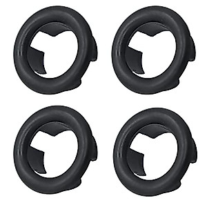 4 Pack Bathroom Basin Sink Round Hole Trim Overflow Cover Rings Hole Insert in Cap Hollow Ring Triangle for Hole Diameter Replacement Ceramic Pots for Home,Sink,Bathroom,Kitchen (Black)