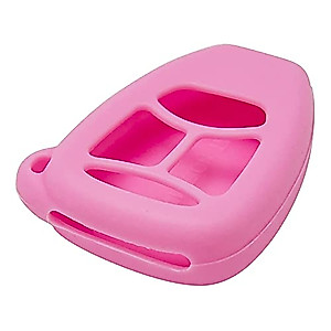 Keyless2Go Replacement for New Silicone Cover Protective Case for 4 Button Remote Keys with FCC KOBDT04A - Pink