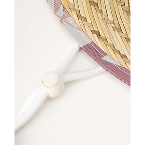 Hurley Women's Sun Hat - Medium Brim Real Straw Hats for Women with Chin Strap, Melon Tint