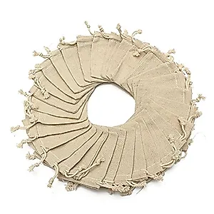 30Pcs Burlap Gift Bags 4'' x 3'' Burlap Bags with Drawstring, Wedding Hessian Linen Sacks Bag,Jewelry Pouches Burlap Bags, Gift Bags for Birthday, Party, Present, Wedding Favors, Art and DIY Craft