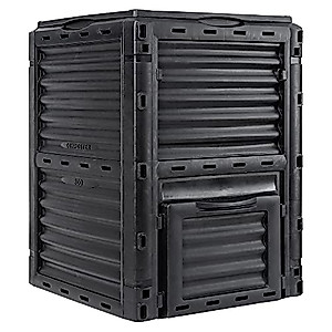 Garden Composter Bin Outdoor 80 Gallon(300L), Compost Container W/Easy Assembly, Lightweight, Aerating Compost Box for Kitchen Garden, Food Waste Recycling Composting Green