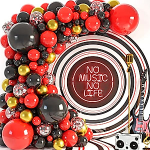 100 pc Red Black and Gold Balloon Garland Kit - Red Black and Gold Balloon Arch Kit - Red Black Gold Balloon Garland Kit - Red Black Gold Balloon Arch Kit