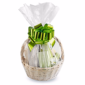 Morepack Cellophane Bags,18x30 Inch 20PCS Cellophane/Cello Wrap for Gift Baskets, Clear Basket Bags