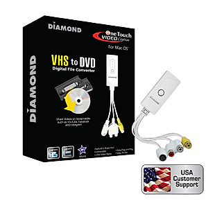 Diamond Multimedia VC500MAC USB 2.0 One Touch Vhs to DVD Video Capture Device with Easy to Use Software, Convert, Edit and Save to Digital Files for MacOS