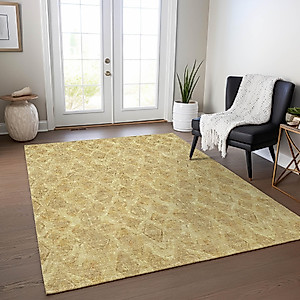 Addison Rugs Chantille ACN622 Gold 10' x 14' Indoor Outdoor Area Rug, Easy Clean, Machine Washable, Non Shedding, Bedroom, Living Room, Dining Room, Kitchen, Patio Rug