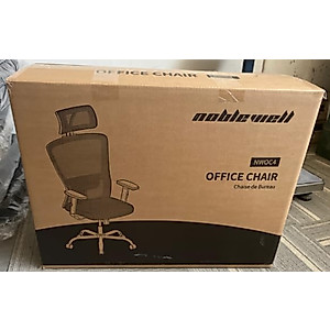 NOBLEWELL Office Chair Ergonomic Office Chair with Large Seat, Lumbar Support Computer Chair, Desk Chair with Adjustable Headrest, Armrest