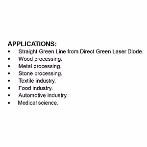 Quarton Laser Module VLM-520-27 LPA Direct Green Laser Line Generator (Industrial Use Line Laser)