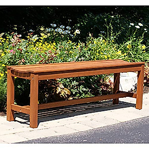 Outdoor Interiors 60404 3 Person Backless Eucalyptus Bench
