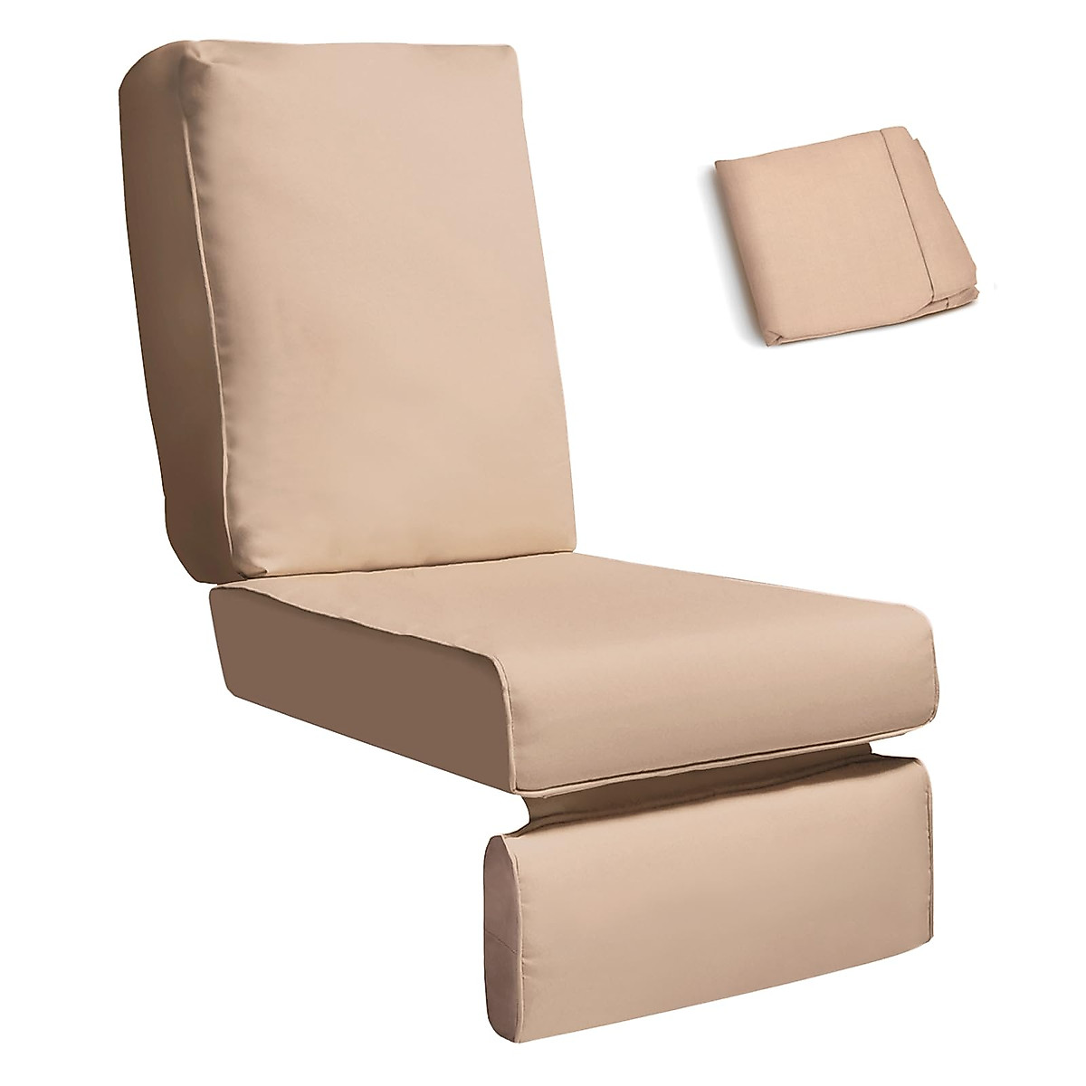 Art to Real ONLY Cover (Cushion Not Included), Outdoor Recliner Chair Replacement Cushion Cover, Patio Furniture Chair Sofa Washable Cushion Deep Seat Covers, UV Resistant, Fade Resistant