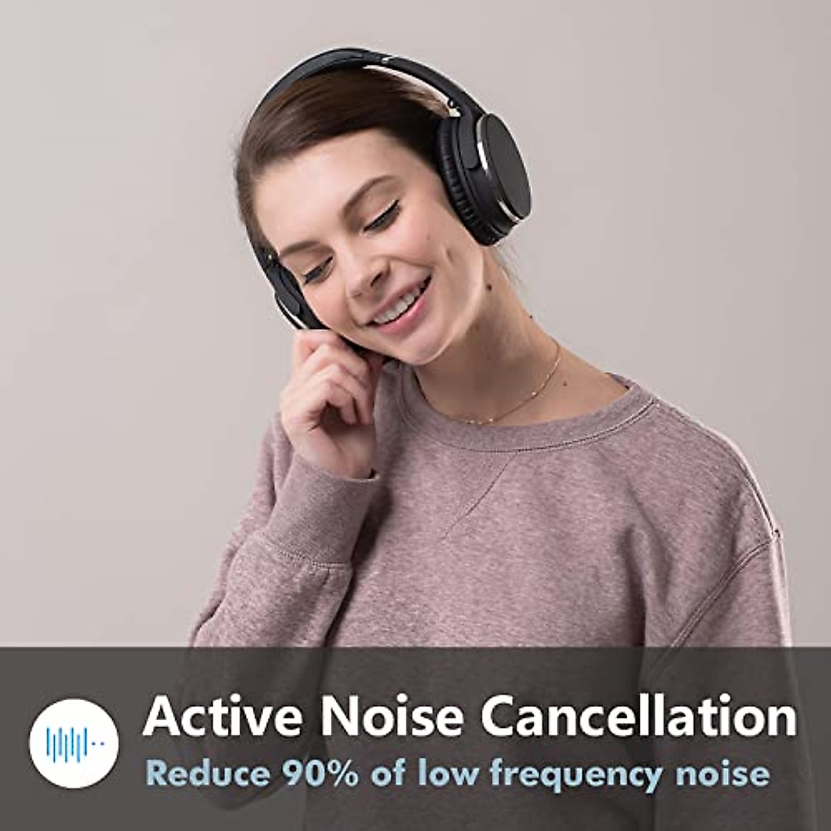 Srhythm NC25 Wireless Headphones Bluetooth 5.0,Lightweight Noise Cancelling Headset Over-Ear with Low Latency,Game Mode