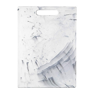 Cuisinart C55CB-7MB Advantage Faux-Marble Cutting Board and Cutlery Set, 7 PC, White/Black