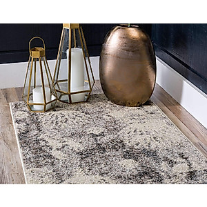 Unique Loom Positano Collection Coastal Modern Coral Lobster Shells Light Gray Runner Rug (3' x 10')