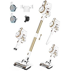 Micol Cordless Vacuum Cleaner, Lightweight Stick Vacuum with 2 Modes Powerful Suction, Max 38mins Runtime, 6 in 1 Household Vacuum Cleaner for Hard Floor