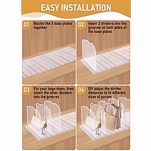 Nagobi Purse Storage Organizer for Closet, Adjustable Bag Organizer Closet, Clear Acrylic Handbag Storage Organizer Perfect for House, Bedroom, Office, Cabinets (8 Layer)