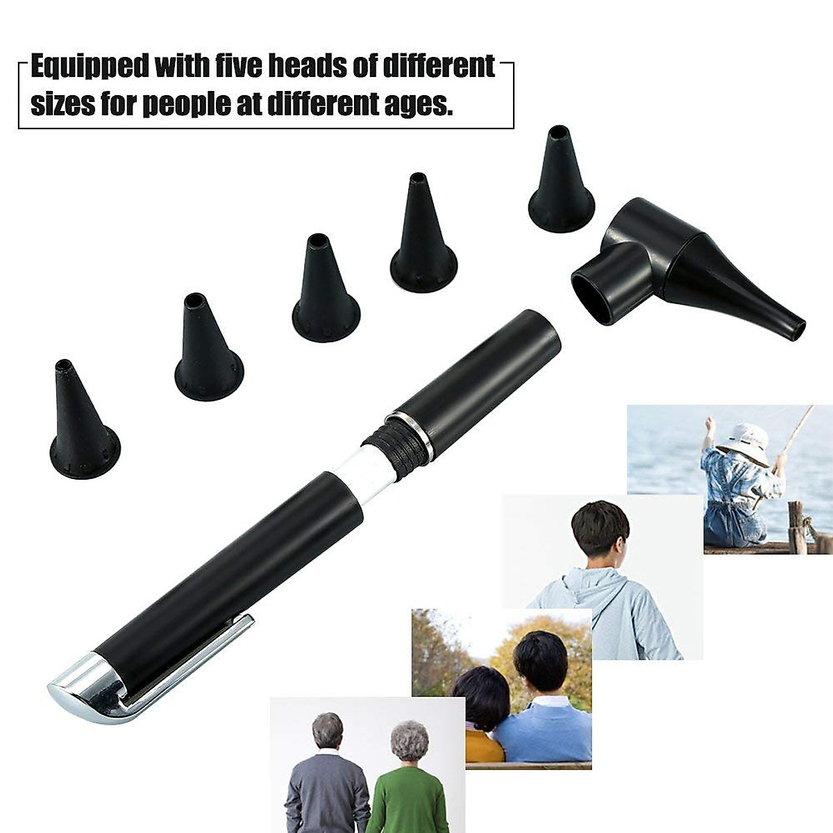 RBSD Ear Care Penlight, Diagnostic Penlight, with 5 Heads for Nurses Doctor Different Sizes Home Use