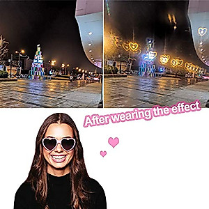 4pcs Heart Effect Diffraction Glasses That Turn Lights into Hearts,Heart Glasses Effects for Parties 3D Light Effect Glasses for Girls Women Halloween Special Glasses