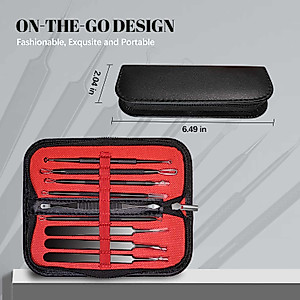 WOAMA Blackhead Remover Tools, Pimple Popper Tool Kit Extraction Acne Tools Blackhead Whitehead Remover Stainless Steel for Nose Face with Black Bag - 9PCS