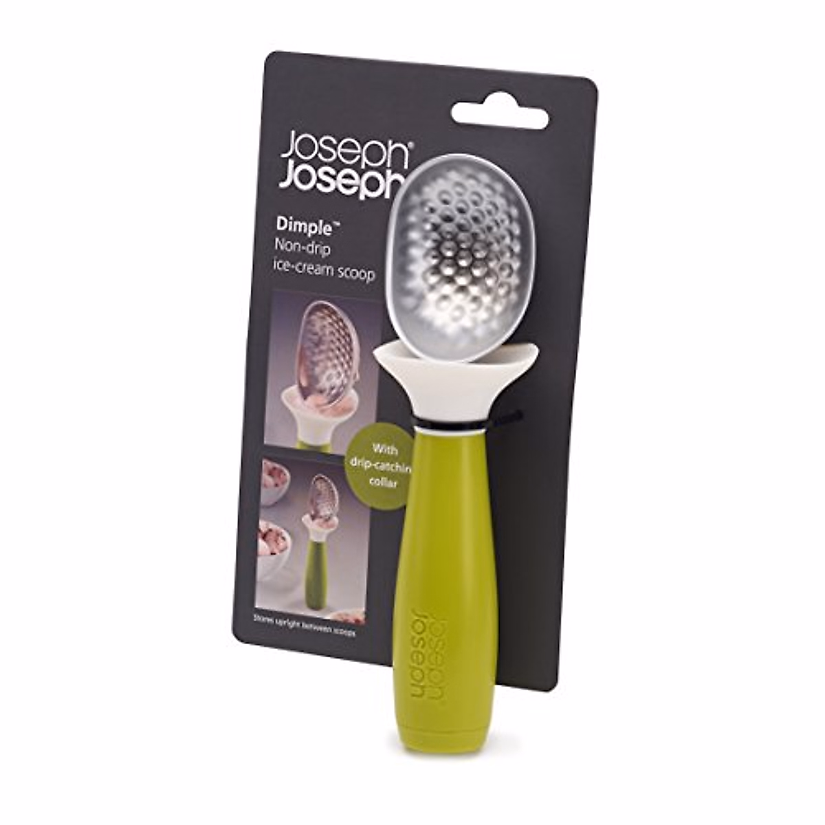 Joseph Joseph Dimple Non-Drip Ice Cream Scoop, Green