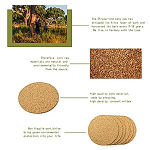 Cork Coasters for Drinks - 50 Pack 3.5" Round Blank Coasters.