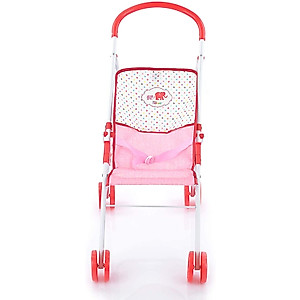 Little Mommy Doll Travel Stroller (D82489), One Hand Push for Adventure Filled Strolls - Seat Belt to keep Baby Doll / Stuffed Animal Safe, Foldable - Fits Dolls up to 21", Age 3+ [Amazon Exclusive]