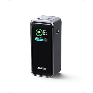 Anker Prime Power Bank, 20,000mAh Portable Charger with 200W Output, Smart Digital Display, 2 USB-C and 1 USB-A Port Compatible with iPhone 15/14/13 Series, Samsung, MacBook, Dell, and More