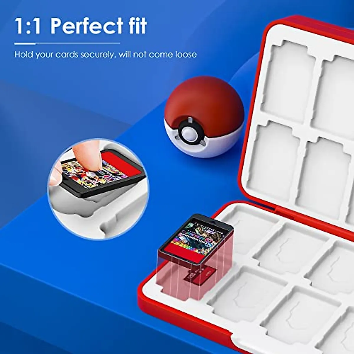 TiMOVO 48 Game Card Case for Nintendo Switch OLED 2021/Switch/Switch lite, 48 Game Holder Cartridge Case for Switch Game Cards and 24 SD Cards, Compact & Portable Game Storage Case Box, Circle