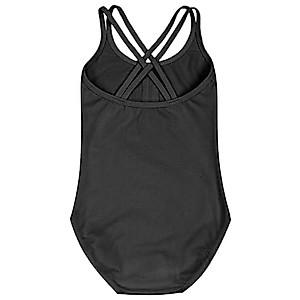 Daydance Black Dance Leotards for Girls, Sleeveless Camisole Ballet Outfits