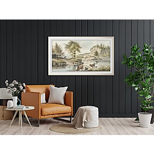 Frame My TV Deco TV Frames Alloy Scoop - German Silver Bezel Compatible ONLY with Samsung The Frame TV (75", Fits 2021-2025 Frame TV)